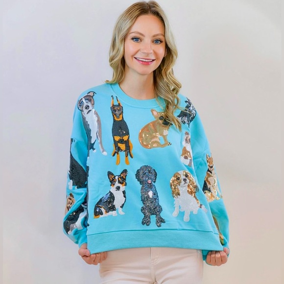 QUEEN OF SPARKLES | Tops | Nwt Aqua Dogs Sweatshirt Queen Of Sparkles ...